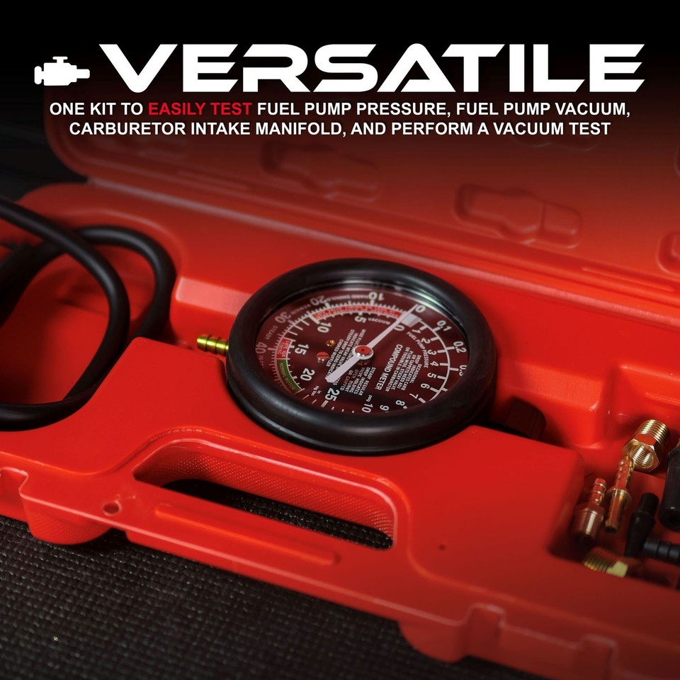 NEW Carburetor Intake Manifold Vacuum Fuel Pump Pressure Tester Gauge ...