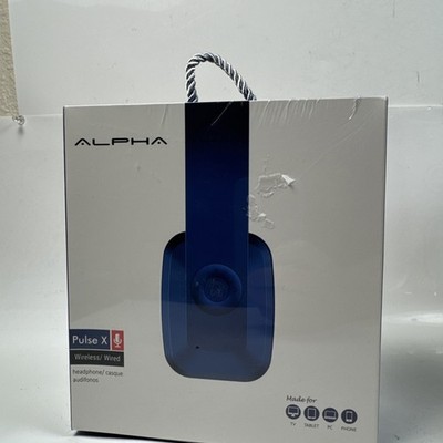 Alpha Pulse X Over the Ear Wireless Wired Headphones Blue Brand New ...