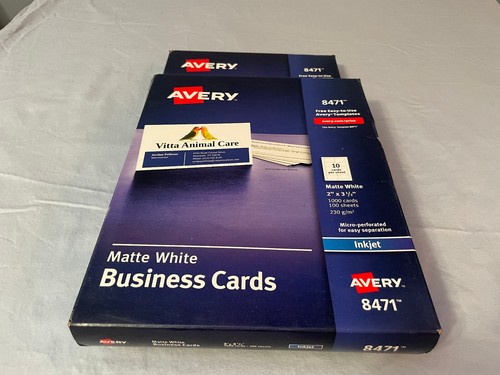 Avery Printable Microperf Business Cards Inkjet 2 x 3 1/2 White Matte ...