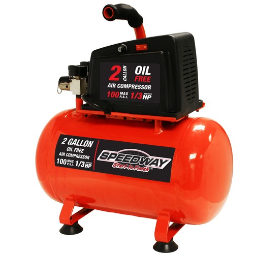 Speedway 2-Gallon Oil Free Air compressor- Hotdog style - Walmart.com