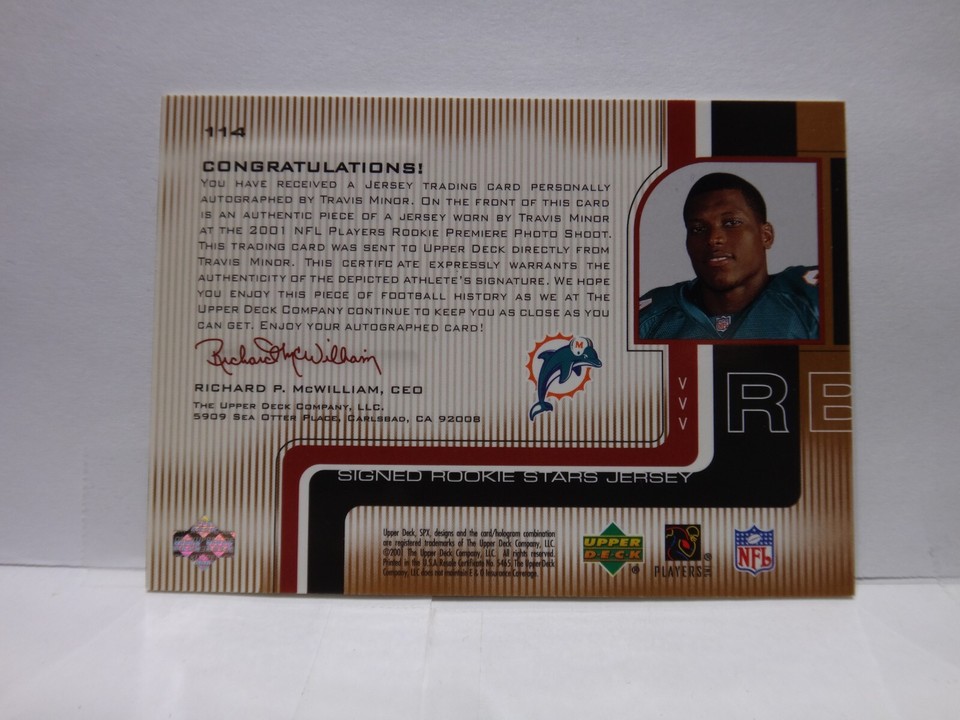 2001 SPx Signed Stars Jersey /900 Travis Minor (Red) #114.2 Rookie Auto ...