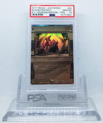 MAGIC MTG "AMONKHET INVOCATIONS" SLAUGHTER PACT #44 HOLO FOIL PSA 10 ...