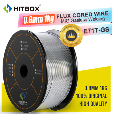 HITBOX Flux Cored Wire, 1KG 0.8mm MIG Wire, for MAG Gasless Mig Welding ...
