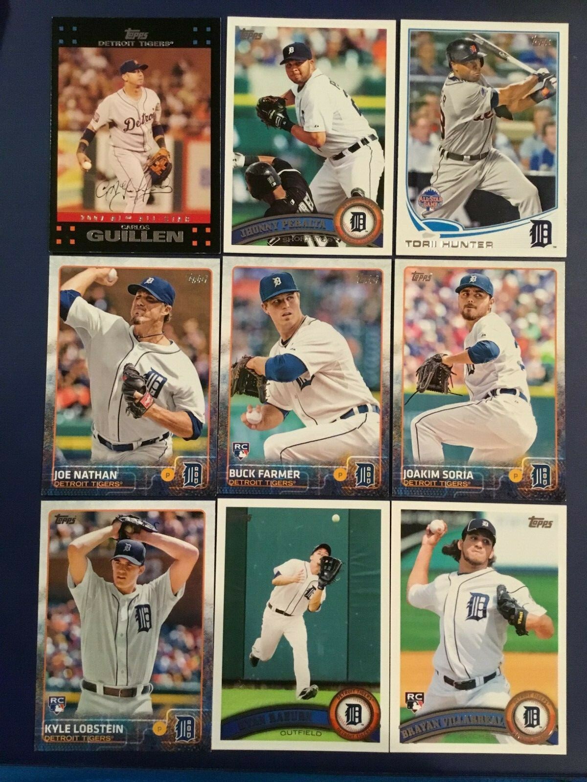 2007-2015 Topps DETROIT TIGERS Lot Farmer,Hunter,Nathan,Soria,Peralta ...