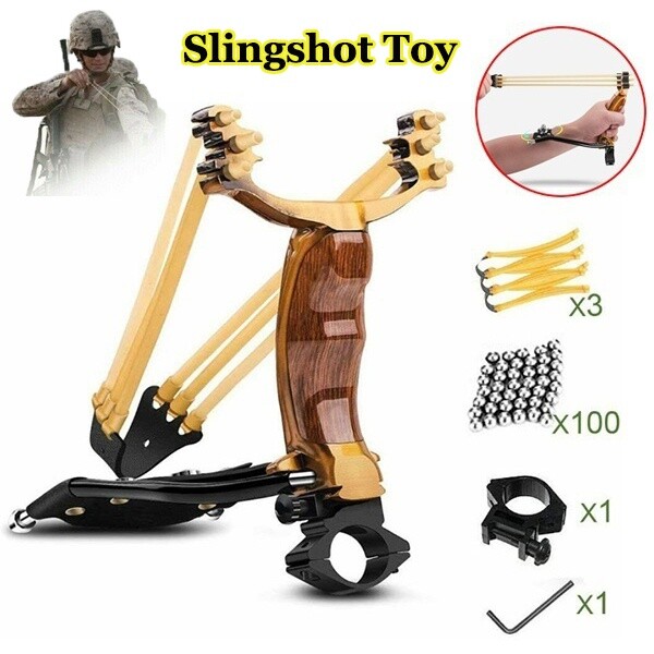 Professional Slingshot Kit Heavy Duty High Velocity Hunting Sling Set ...