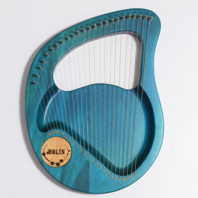 24-String Harp Green Solid Wood Mahogany Lyre Harp With Pick Strings ...