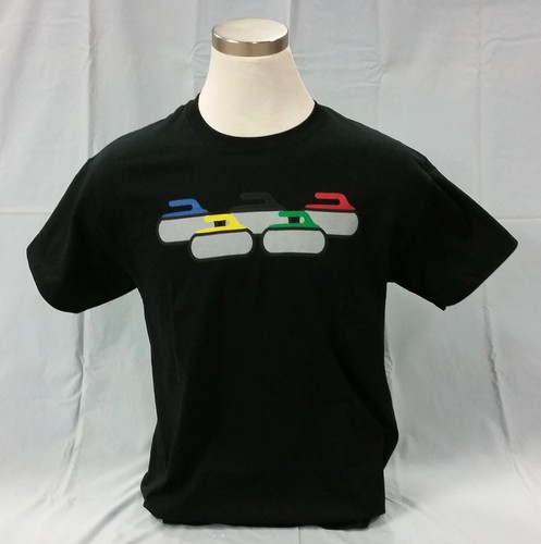 Curling Stone Olympic Rings T-shirt Black Large | eBay