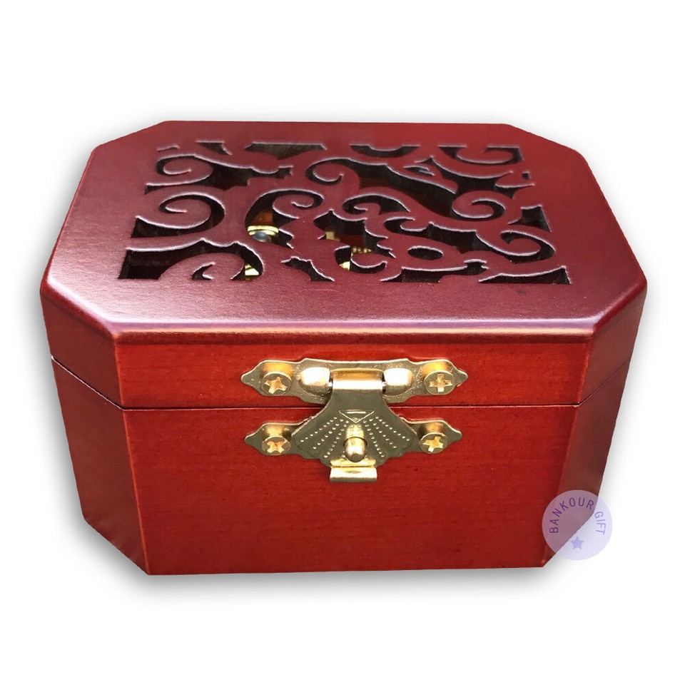 Play "Music Box Dancer" Wooden Vintage Music Box With Sankyo Musical ...