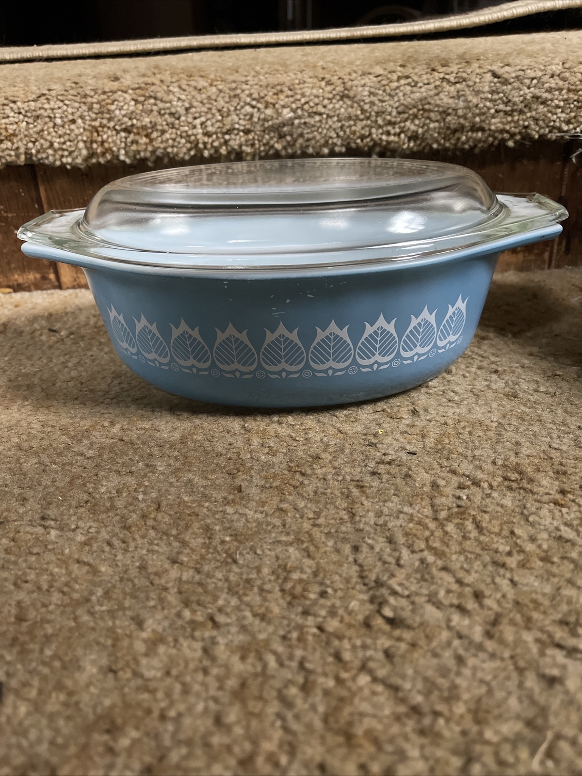 Pyrex Promo 043 Blue Tulip 1/12qt Casserole Dish Clear Lid | eBay