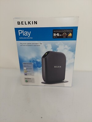 Belkin PLAY N600 Wireless Router N+N300 Dual Band 300 Mbps 2010 Opened ...