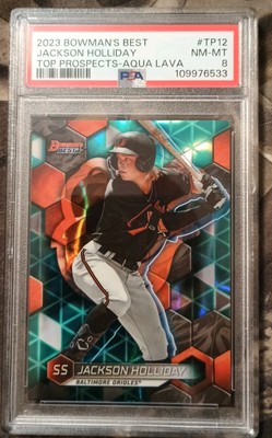 Jackson Holliday Rookie Card 2023 Bowman's Best💥💦 Aqua Lava Parallel ...