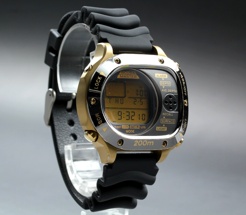 *Exc+5* Seiko Scuba Master M725-5A00 Diver's 200M Gold Black Qz Mens ...