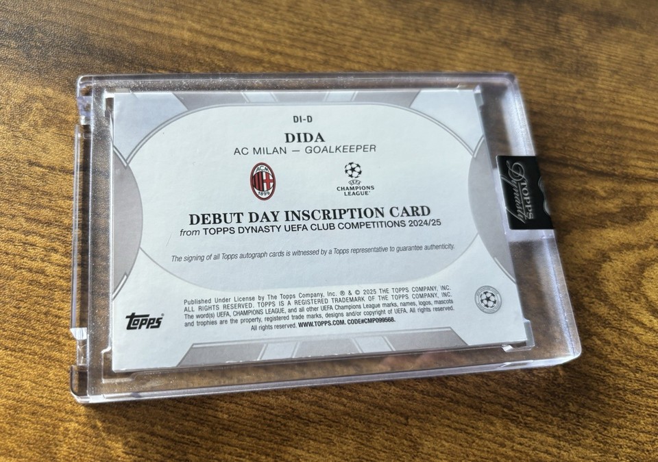 2024-25 Topps Dynasty UCC UEFA DIDA DEBUT DAY INSCRIPTION BLACK ON CARD ...