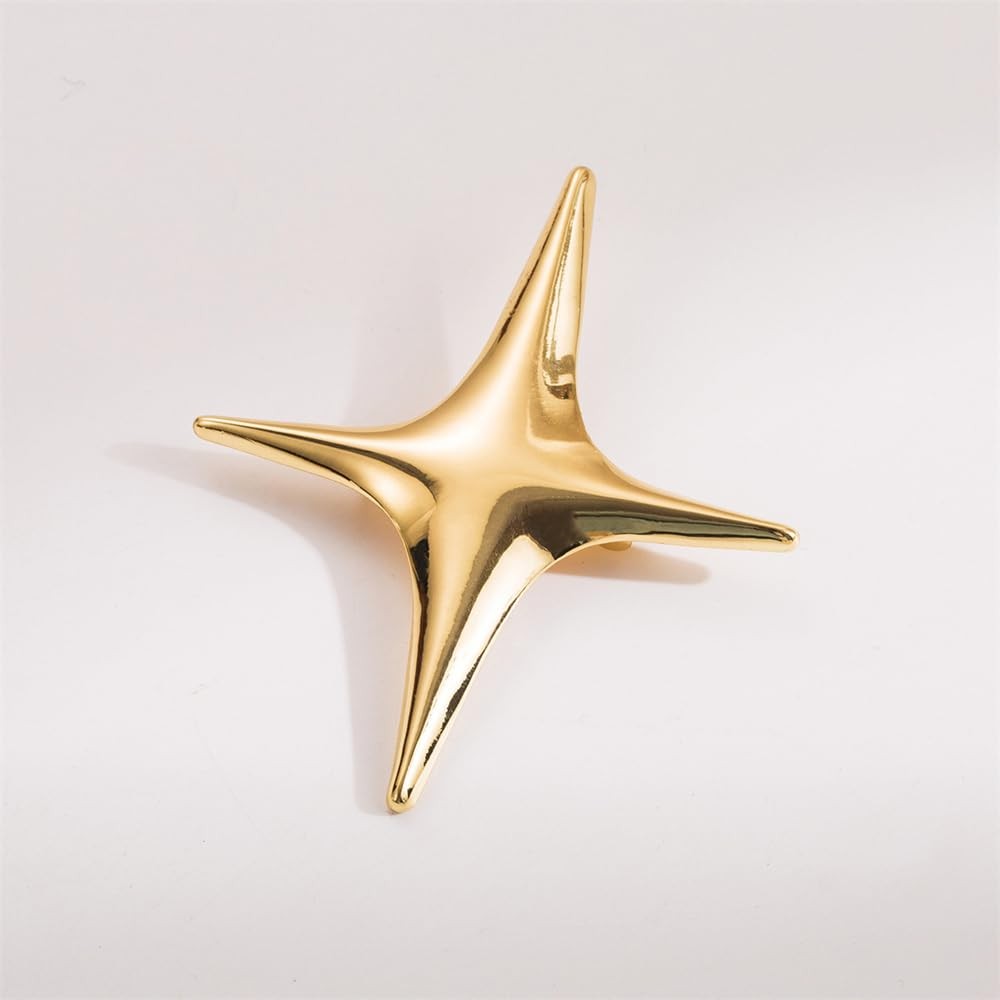 Star Brooch Pin for Women Men Polished Stainless Steel Fashion Simple ...