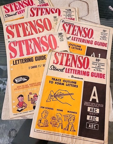 Vintage 1960's Stenso Stencil Lettering Guide ~ Assorted Types & Sizes ...