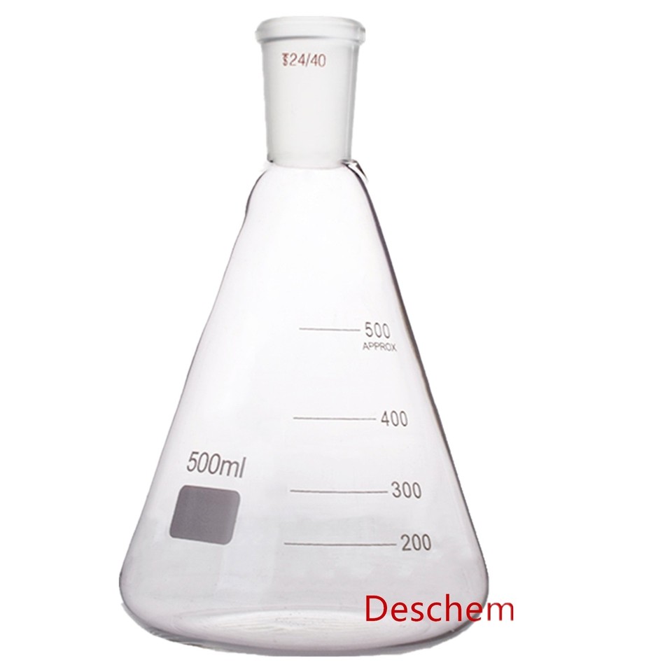 1000ml 24/40 Glass Distillation Apparatus 500ml Erlenmeyer Flask Lab ...