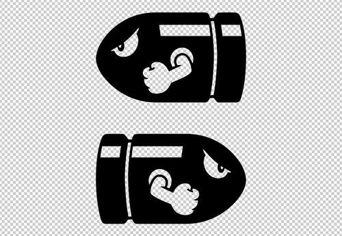 Pair of Bullet Bill Sticker Vinyl Decal Funny Game Car Outdoor | eBay ...