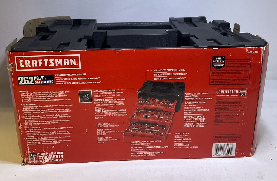 Craftsman Versastack 262 Ct. Master Socket Set 3-Drawer Low Profile ...