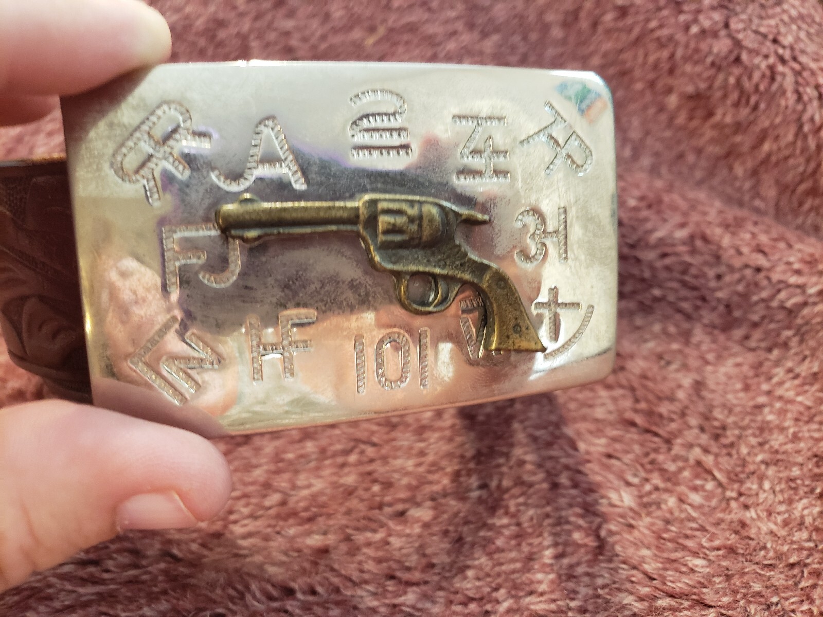 Vintage Chambers Western Belt Buckle Revolver Gun & S… - Gem