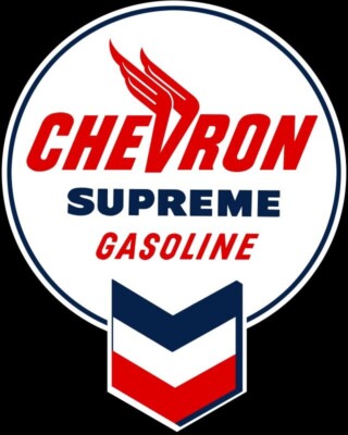 Chevron Oil Co. Supreme Gasoline NEW Sign 40" Tall Diecut USA STEEL | eBay