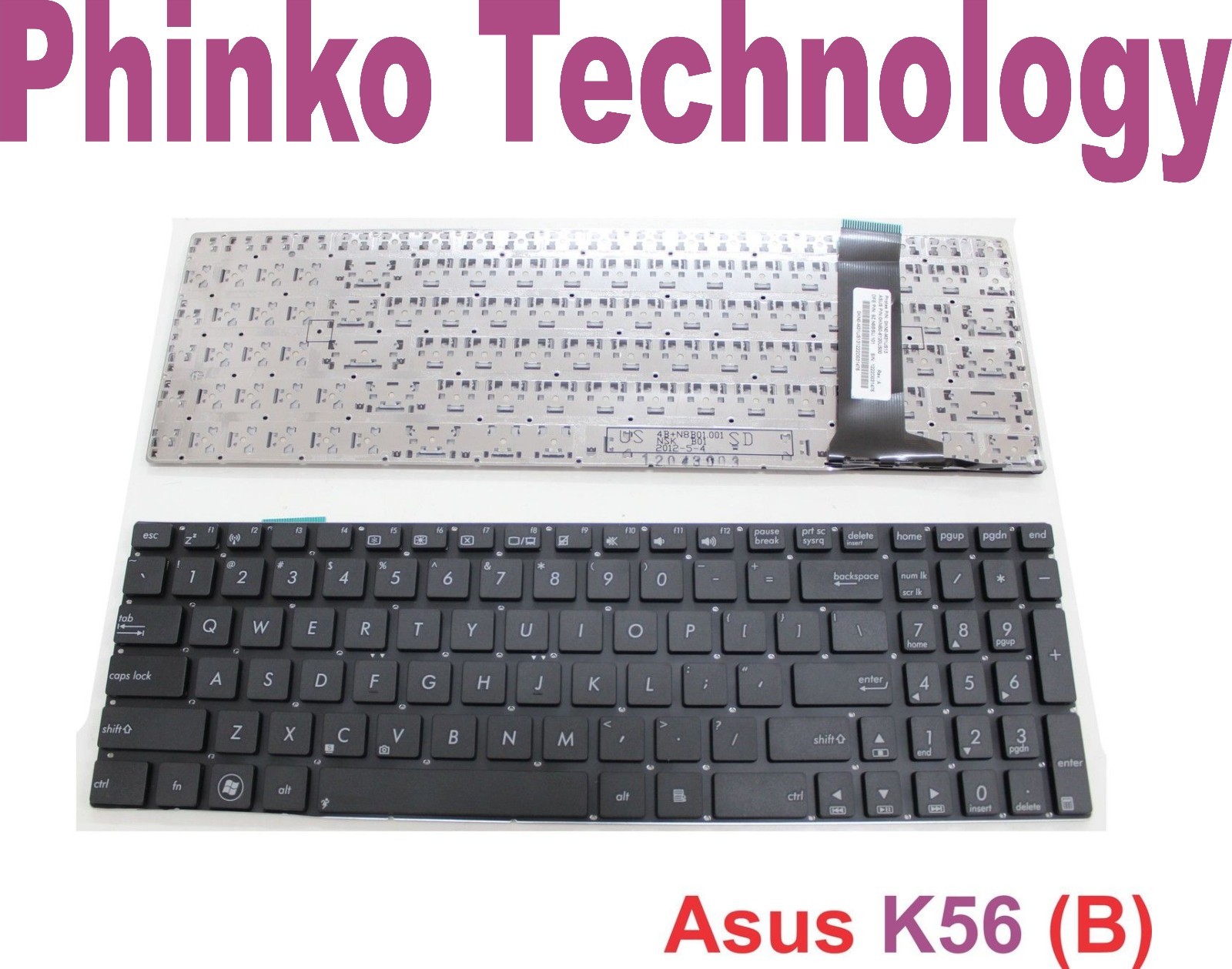 NEW Keyboard for ASUS K55 K75VJ K75VM R500 R700VJ U57 A55 S56 K56 type ...