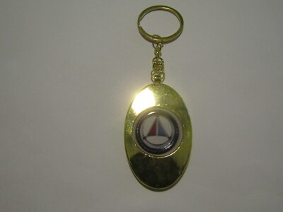 1960'S PLYMOUTH VALIANT DEALER CAR LOGO EMBLEM GOLD METAL KEYCHAIN ...