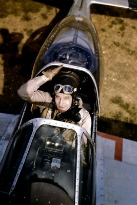 Pilot at the controls of a combat fighter before WW2 Photo Glossy 4*6 ...
