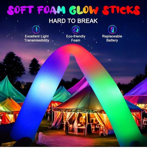 LED Light Up Foam Stick Wand Rally Batons DJ Flashing Glow Stick Party ...