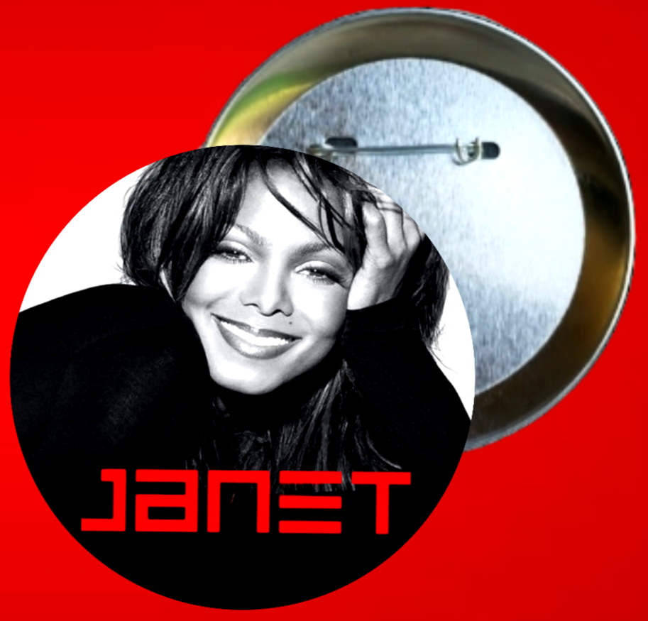 Janet Jackson Photos Rhythm Nation Janet Jackson Button Pin 80's Music ...