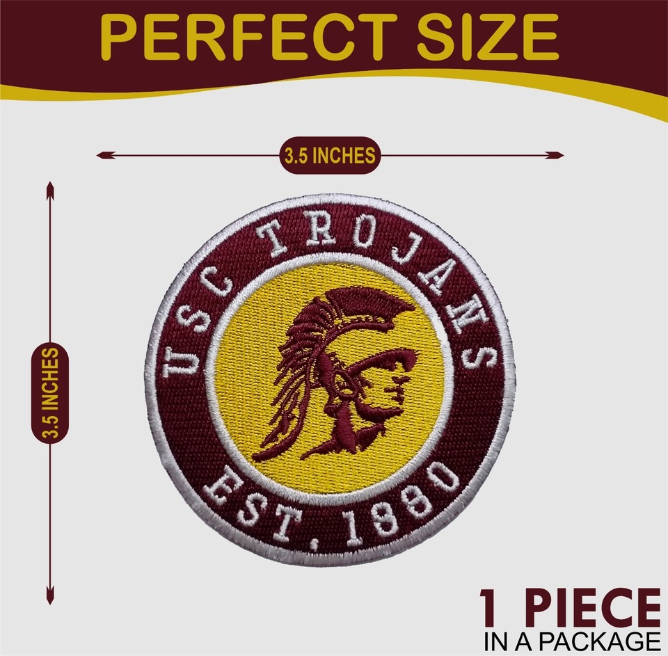 USC Trojans NCAA Team Logo Iron On Patch - Sew Patch - Embroidered ...
