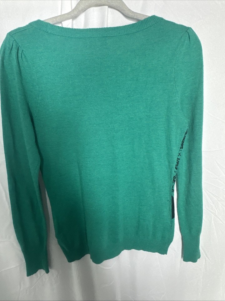Monsoon Fusion Womens Angora Wool Green Knit Sweater Squirrel Design ...