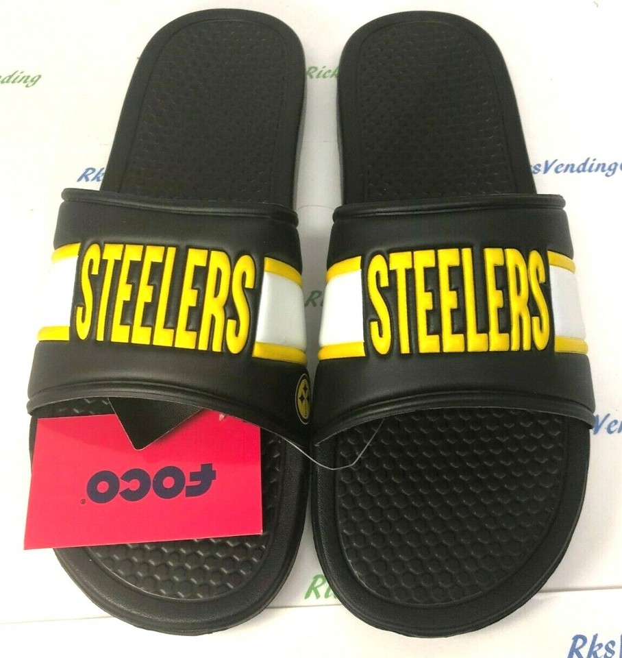Mens 2020 NFL Raised Wordmark Slide Shower Slide Shoes Sandals FOCO new ...