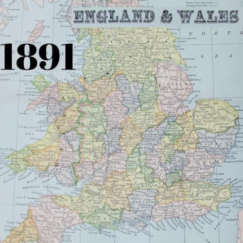 1891 ENGLAND WALES IRISH SEA NORTH SEA CHANNEL MAP ANTIQUE COLOR ...
