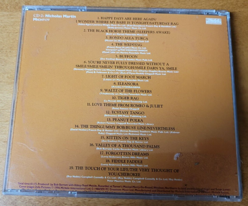 Wurlitzer Magic Nicholas Martin CD Happy Days Kitten On The Keys 1996 ...
