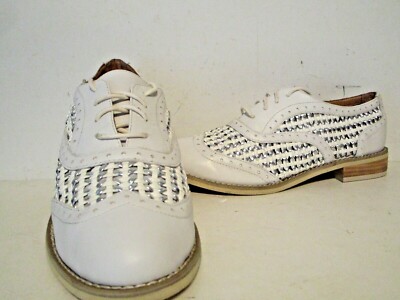 Bass Womens Jessy Leather Lace Up Oxford Casual Dress Shoes White Size ...