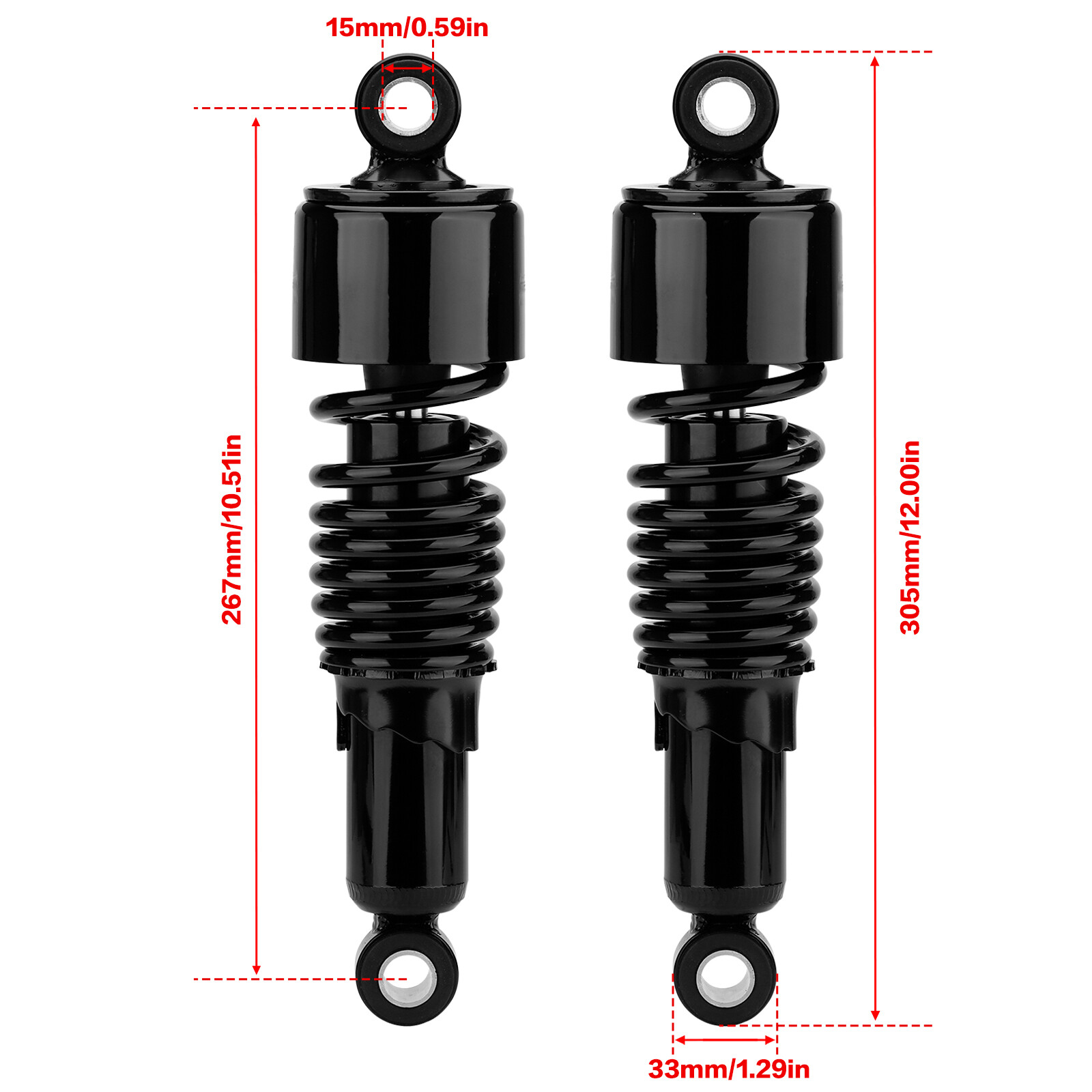 10.5" Rear Absorber Shocks Lowering For Harley Sportster Iron 883 1200 ...