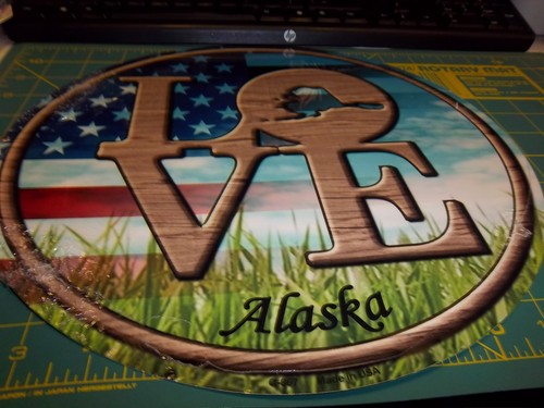 New Alaska Round Metal Sign - Love Alaska Metal Sign - Alaska Map & US ...