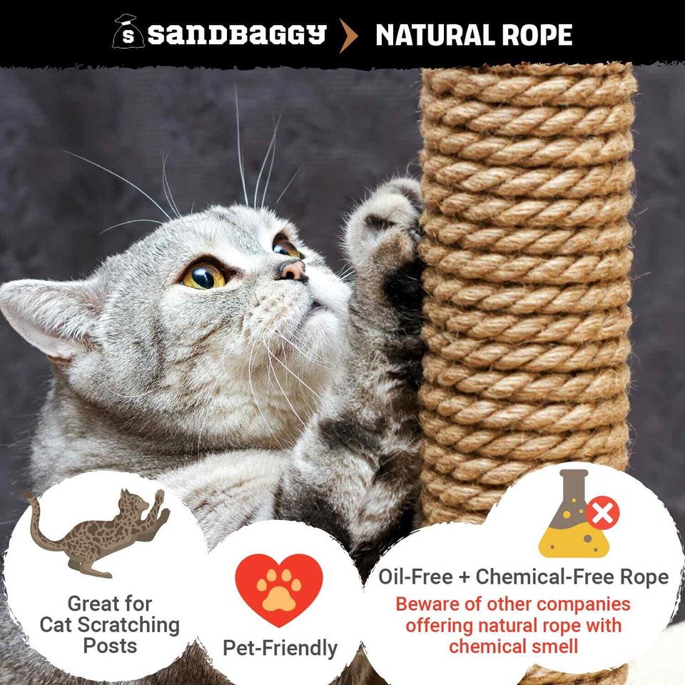 1 ROLL - Sisal Rope 1/4 In x 500 Ft- Cat Scratching Post Toys ...