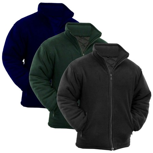 WINTER EXTRA THICK MENS FLEECE HEAVY DUTY WORK JACKET PADDED ANTI PILL ...