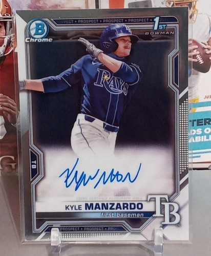 KYLE MANZARDO 2021 BOWMAN CHROME DRAFT AUTOGRAPH 1ST Tampa Bay Rays | eBay