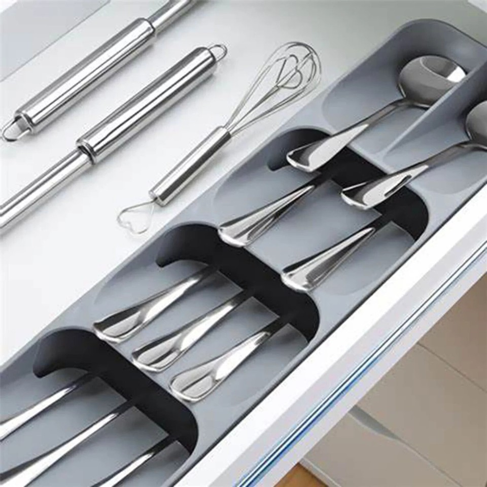 Drawer Cutlery Organizer Tray Kitchen Storage Holder Rack for Cutlery ...