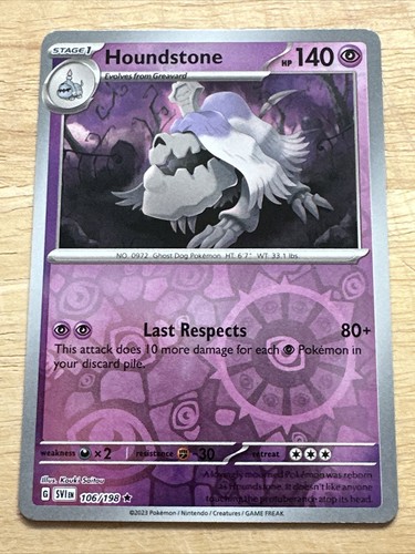 Houndstone - 106/198 - Reverse Holo - Scarlet & Violet SV1 - NM/M ...