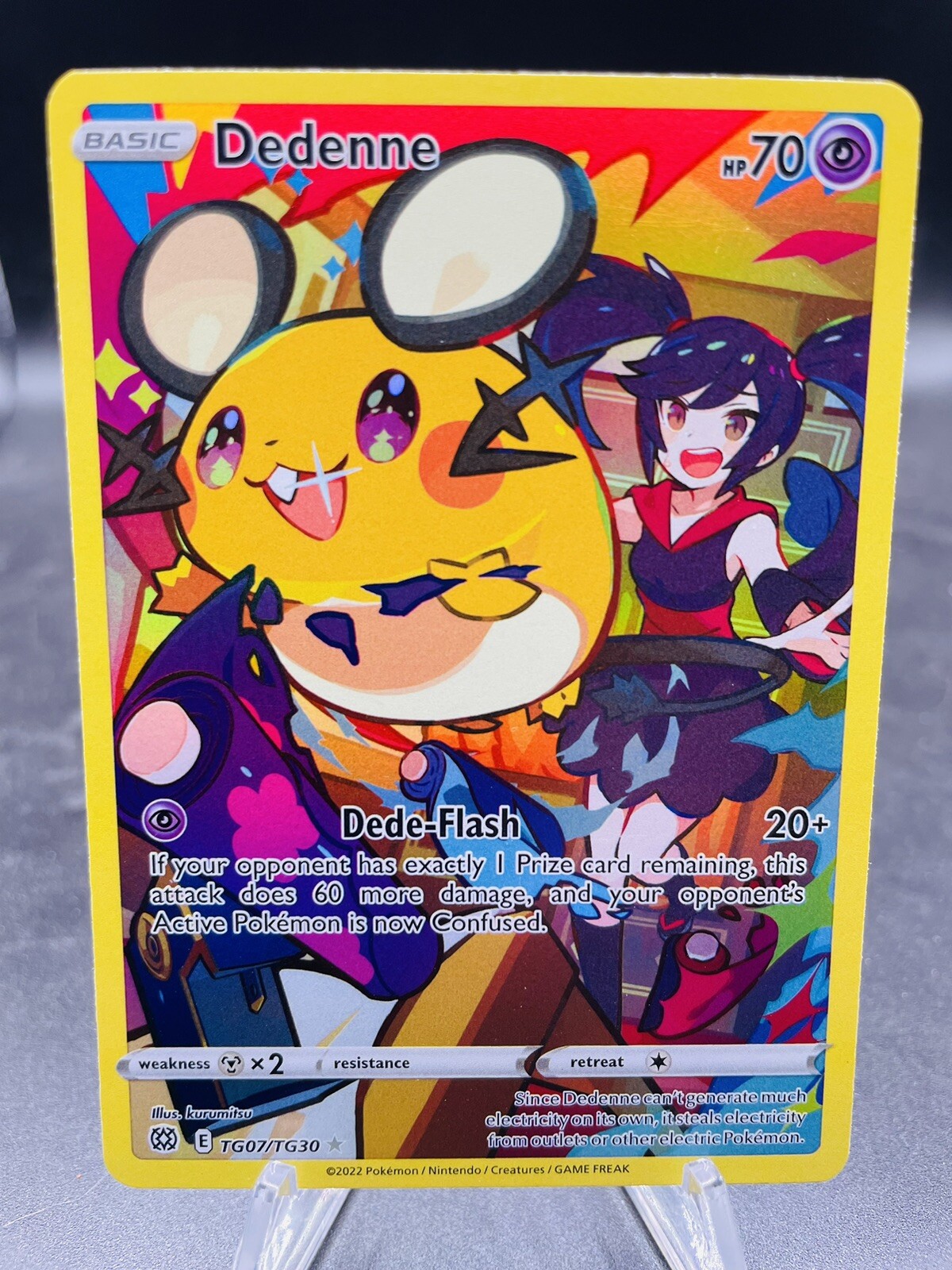 Pokemon Dedenne TG07 Brilliant Stars Trainer Gallery Ultra Rare Holo NM ...