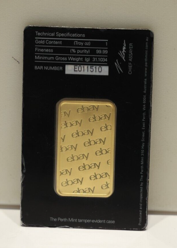 PERTH MINT AUSTRALIA EBAY GOLD 1 OZ 999.9 FINE SEALED BAR E011510 | eBay
