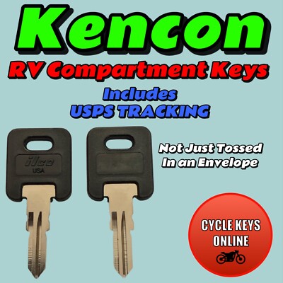 2 Kencon Storage Compartment Door keys Camper RV Motorhome cut to key ...