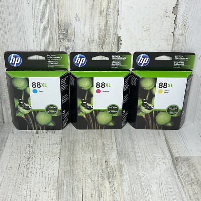 Genuine HP 88XL Cyan Magenta Yellow Ink Cartridges Officejet Pro - Exp ...