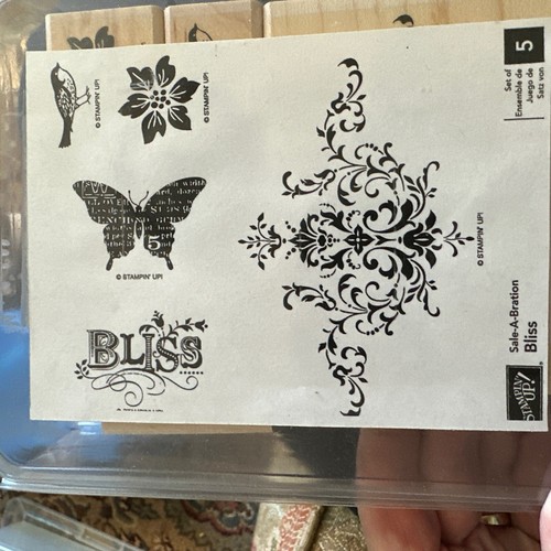 Bliss - Stampin Up Cling Stamp Set - Bird, Butterfly, Scroll, Flower | eBay