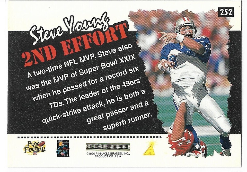 1996 Score #252 Steve Young HOF San Francisco 49ers 2nd Effort NFL HOF | eBay