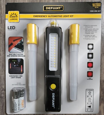 Defiant Emergency Automotive Light Kit LED Battery Operated 350 Lumens ...