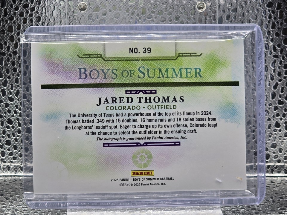 2025 Panini Boys of Summer Baseball Jared Thomas Jumbo Acetate ...
